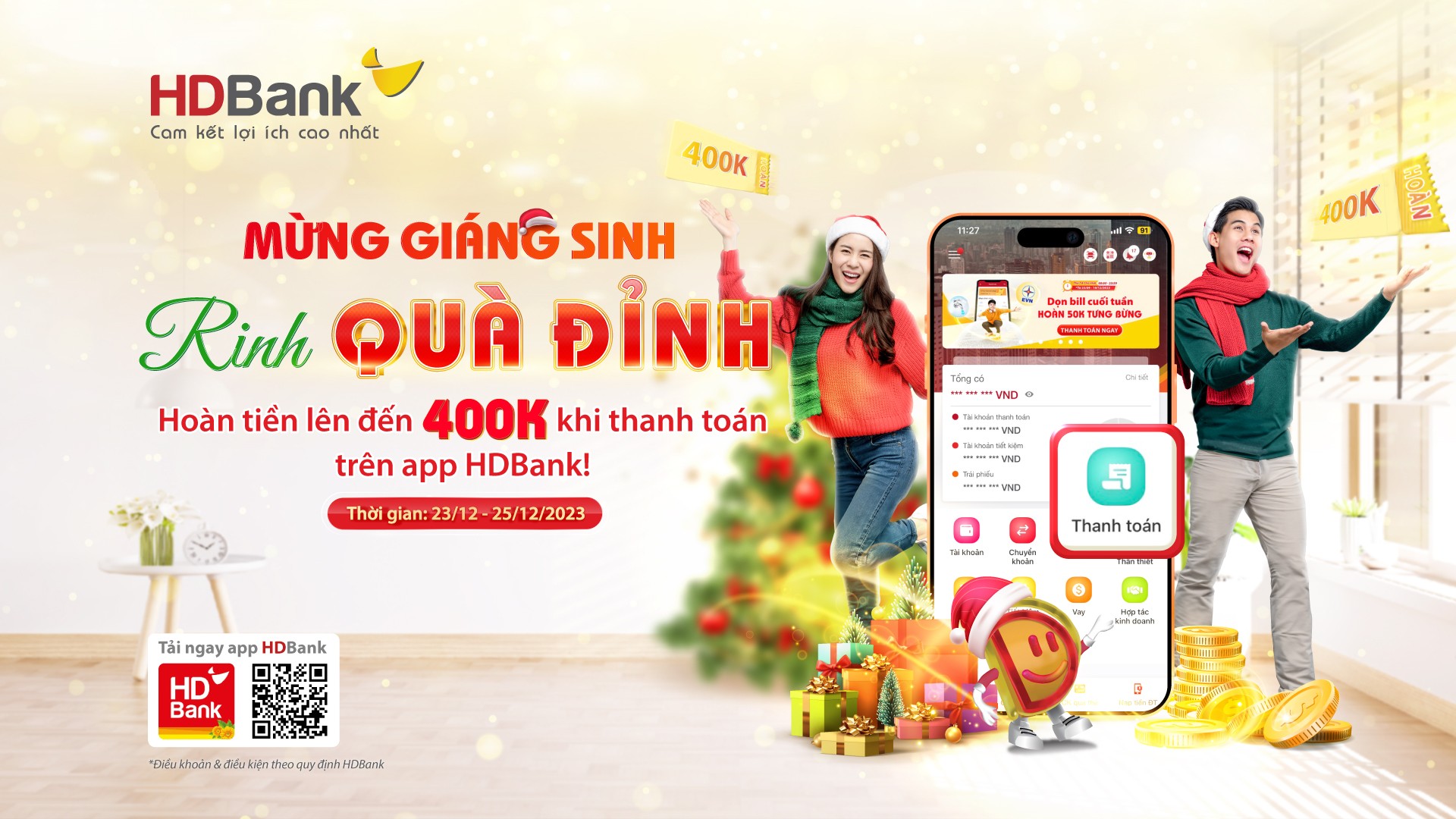 MỪNG GIÁNG SINH - RINH QUÀ ĐỈNH TRÊN APP HDBANK | HDBank