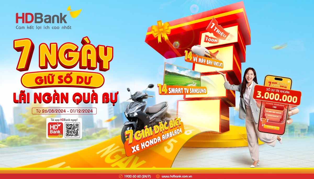 Giữ số dư từ 3 triệu đồng, nắm cơ hội trúng ‘xế xịn’ trên App HDBank