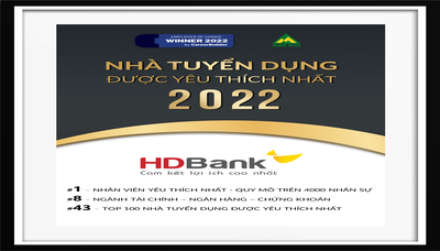 HDBank được vinh danh Top 1 Nhà tuyển dụng được yêu thích nhất trên thị ...